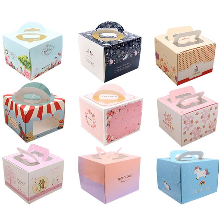 custom printed cardboard cake box with window - HuaCang Packaging Company