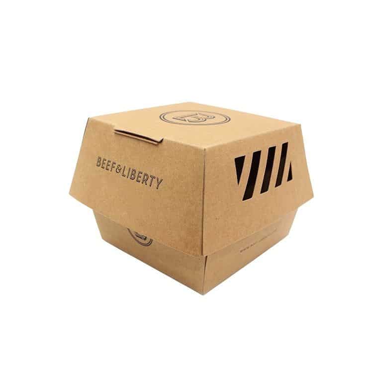 Custom Brown Kraft Burger Box With Air Hole - HuaCang Packaging Company