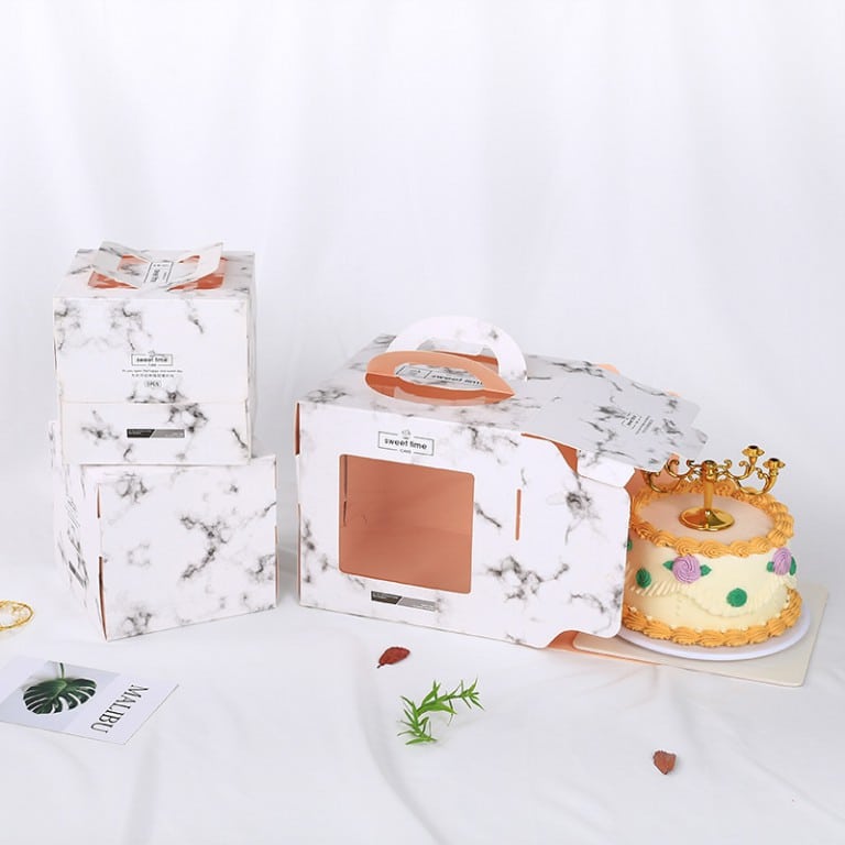 custom cheesecake packaging paper cake box with window - HuaCang ...