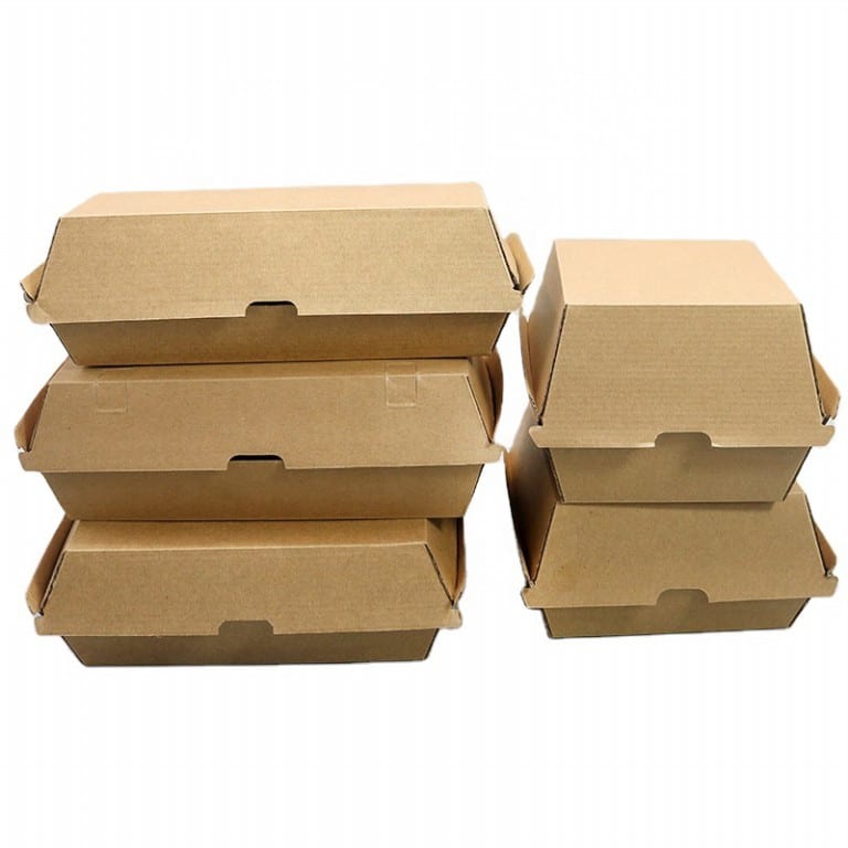 Custom Corrugated Paper Hamburger Clamshell Box - HuaCang Packaging Company