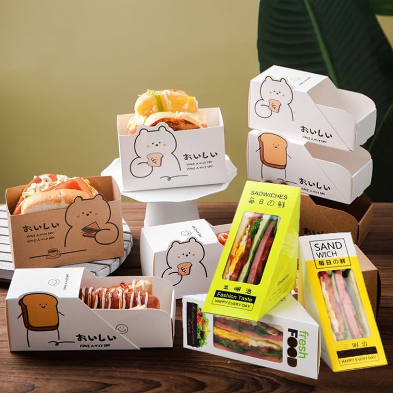 custom cardboard takeaway sandwich boxes - HuaCang Packaging Company