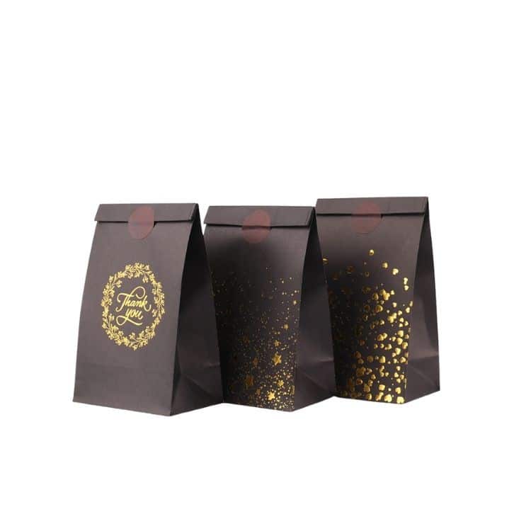 Custom Printed SOS Paper Bag With Gold Logo - HuaCang Packaging Company
