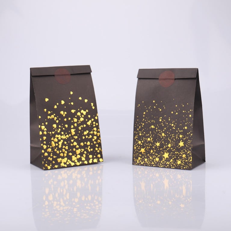 Custom Printed SOS Paper Bag With Gold Logo - HuaCang Packaging Company