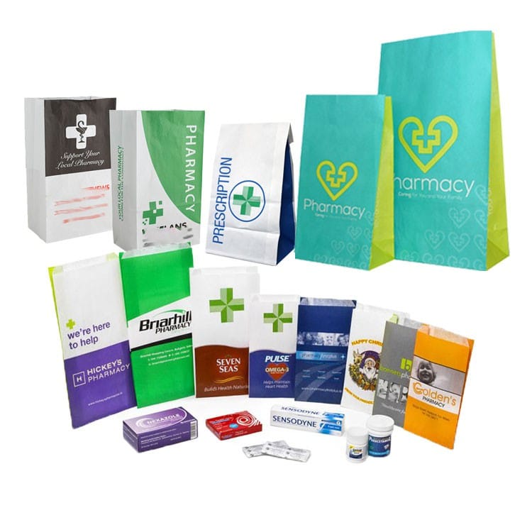 Custom Sos Pharmacy Paper Bags For Medicine - HuaCang Packaging Company
