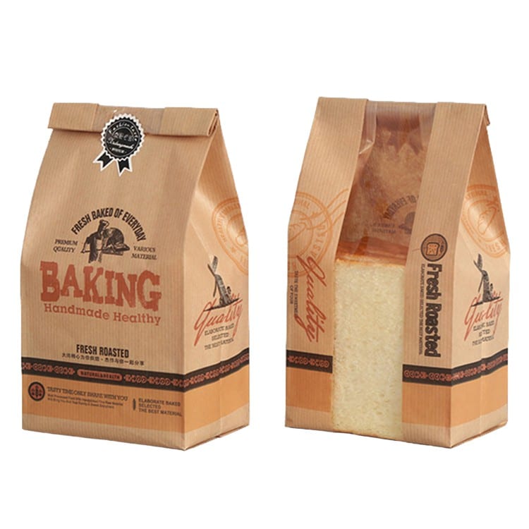 Custom design kraft bakery paper bag - HuaCang Packaging Company