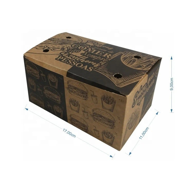 Custom Printed Foldable Kraft Burger Boxes - HuaCang Packaging Company