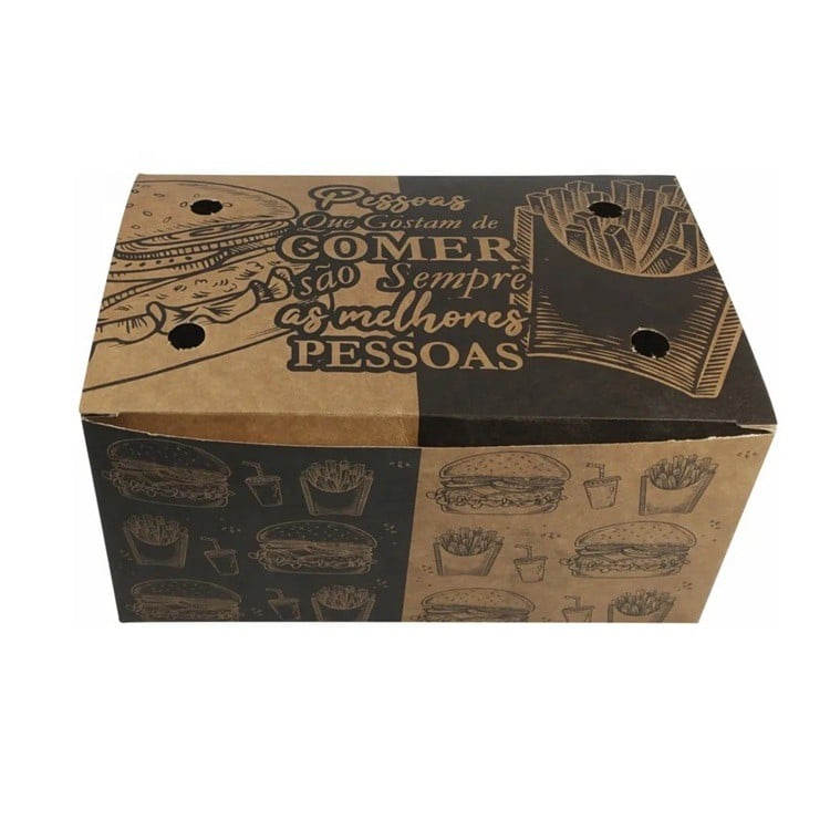 Custom Printed Foldable Kraft Burger Boxes - HuaCang Packaging Company