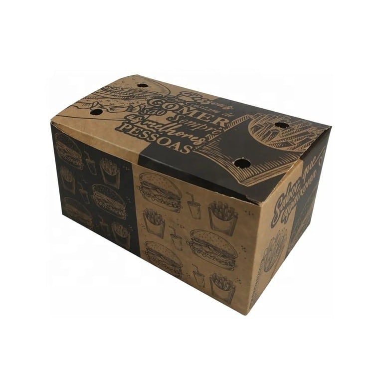 Custom Printed Foldable Kraft Burger Boxes - HuaCang Packaging Company