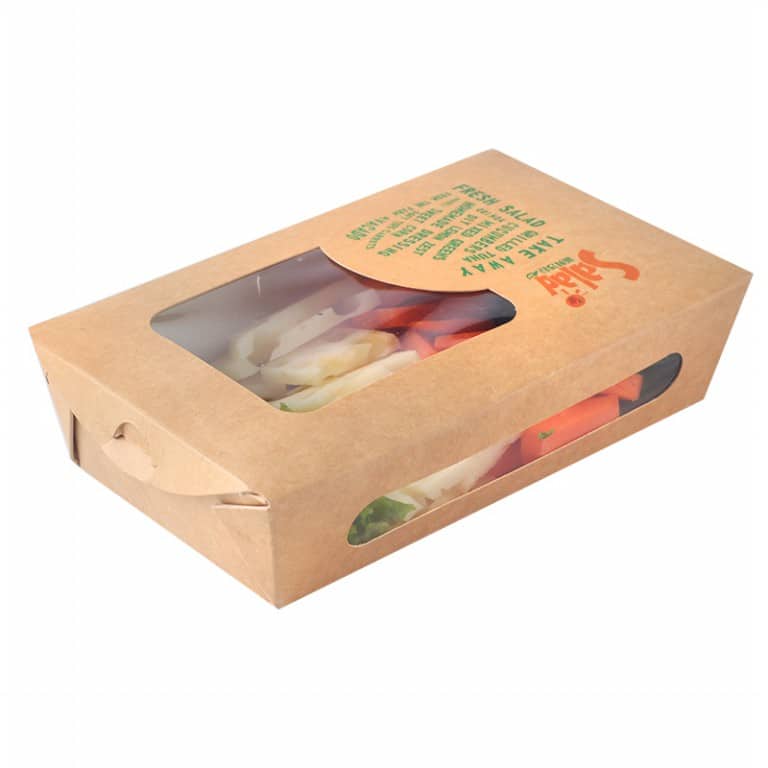 Disposable Kraft Paper Lunch Box With Color Logo - HuaCang Packaging ...