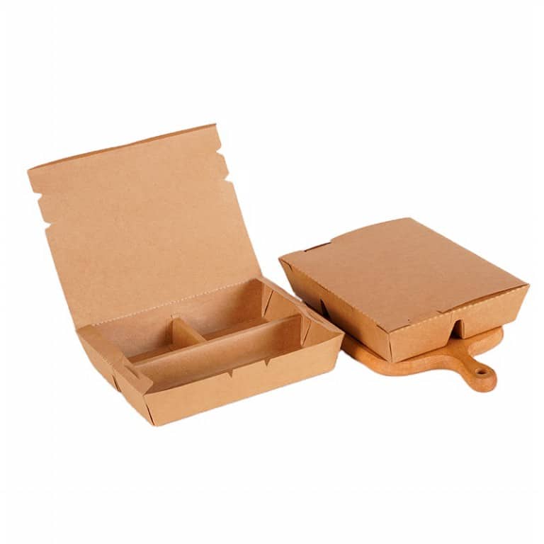 Disposable To Go 3 Compartment Paper Lunch Box - HuaCang Packaging Company