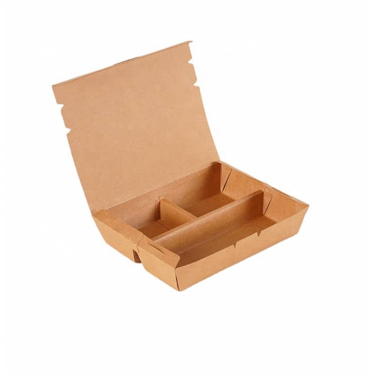 Disposable To Go 3 Compartment Paper Lunch Box - HuaCang Packaging Company