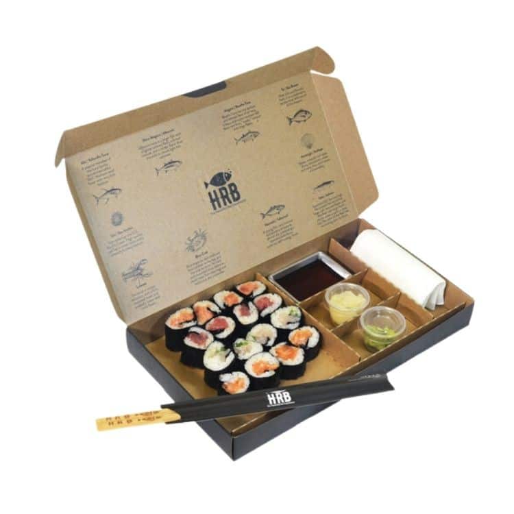 Custom Sushi Takeaway Paper Box with Divider Section - HuaCang ...