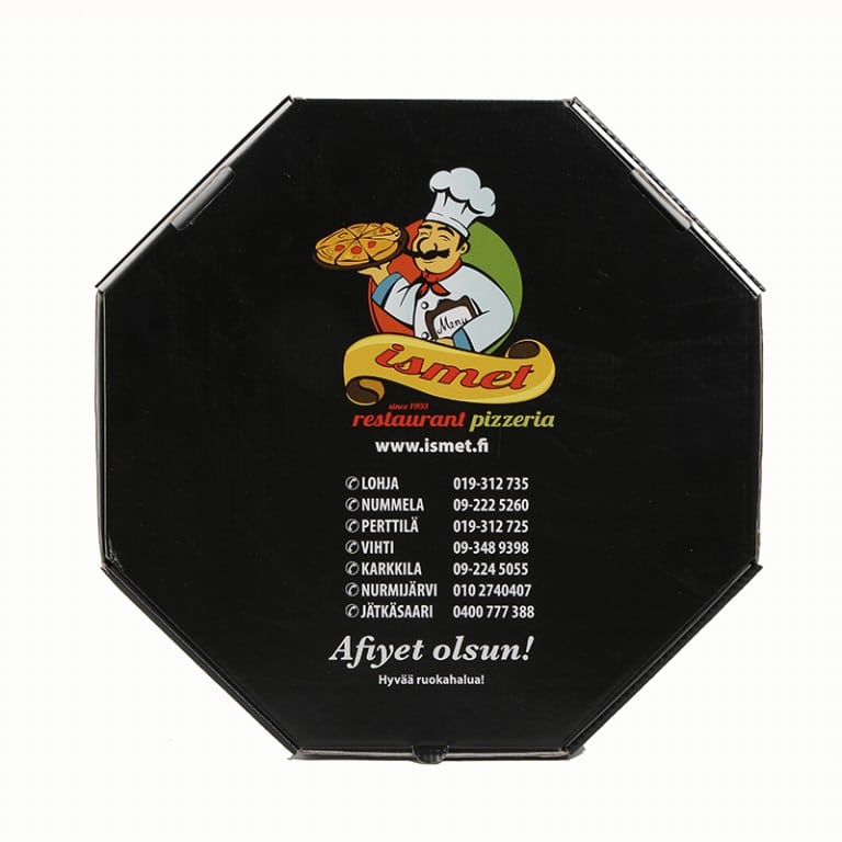 custom printed black pizza box with logo - HuaCang Packaging Company