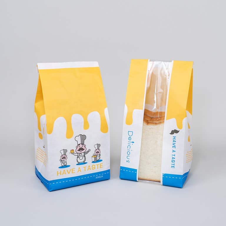 custom printed white paper bakery bags with logo - HuaCang Packaging ...