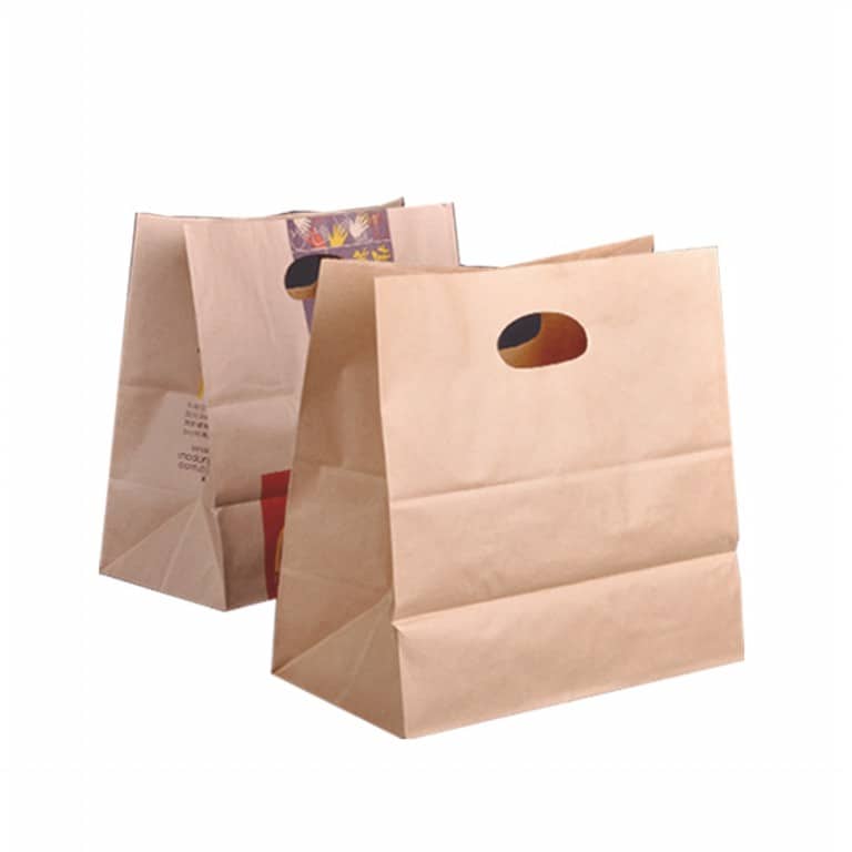 custom die cut handle kraft paper bag - HuaCang Packaging Company