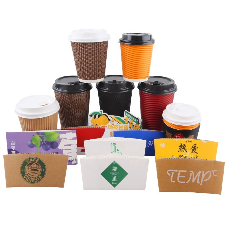 custom printed paper coffee cup sleeve - HuaCang Packaging Company