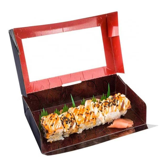 custom printed sushi takeaway box with window - HuaCang Packaging Company