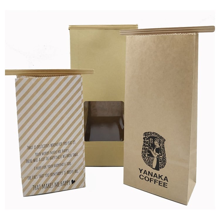 custom tin tie paper bag with window - HuaCang Packaging Company