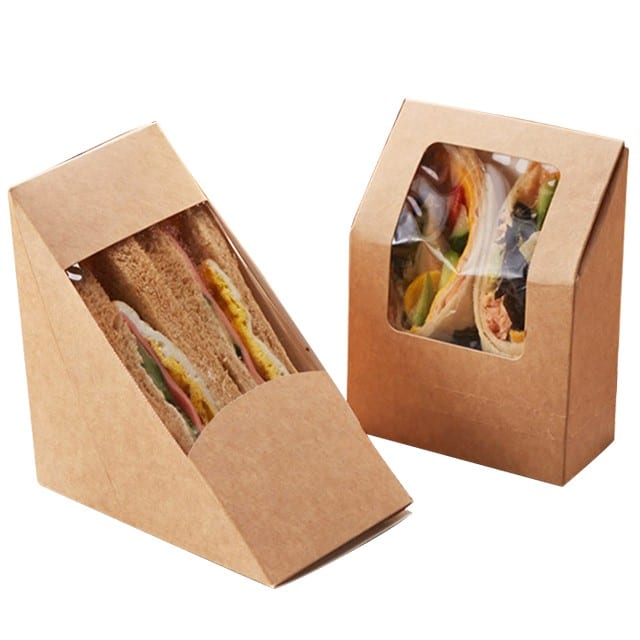 disposable cardboard toast wedge paper sandwich box custom - HuaCang ...