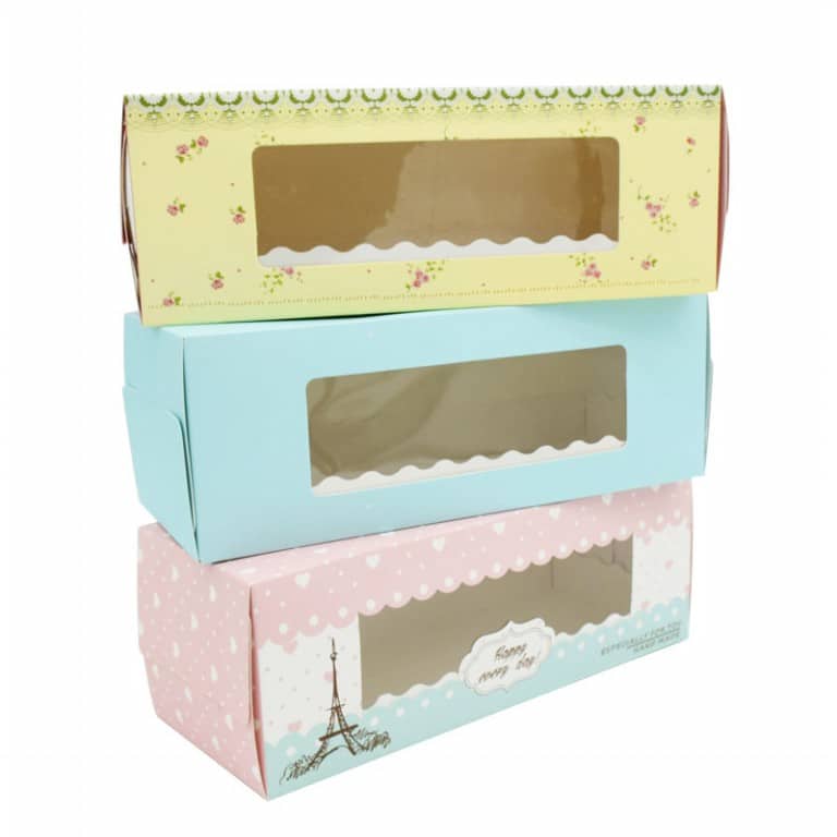 custom printed paper bakery boxes with window - HuaCang Packaging Company