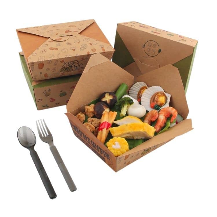 food grade brown lunch box with logo - HuaCang Packaging Company