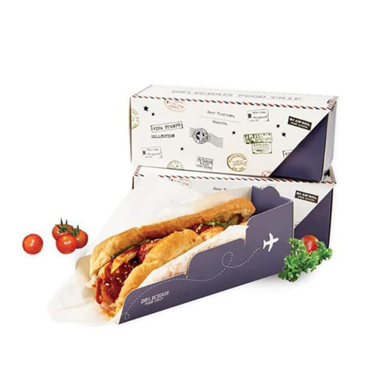 custom kraft paper hot dog sandwich to go box - HuaCang Packaging Company