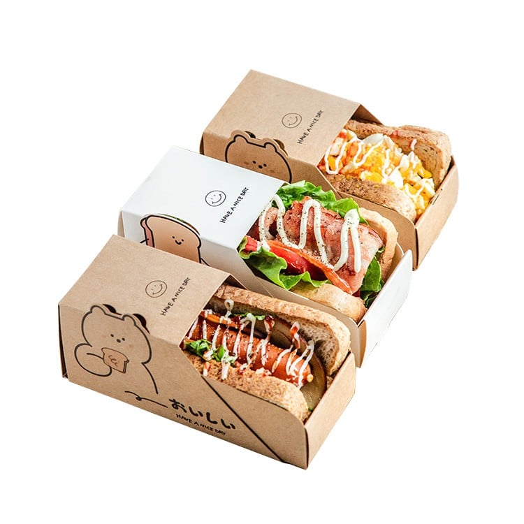 custom kraft paper takeaway sandwich boxes - HuaCang Packaging Company
