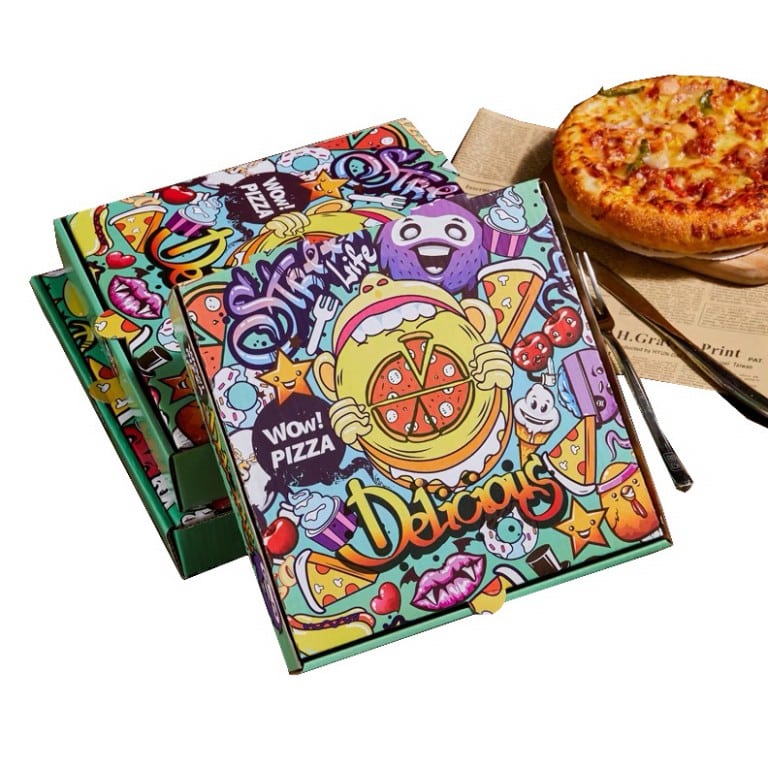 personalized pattern labels design pizza box - HuaCang Packaging Company