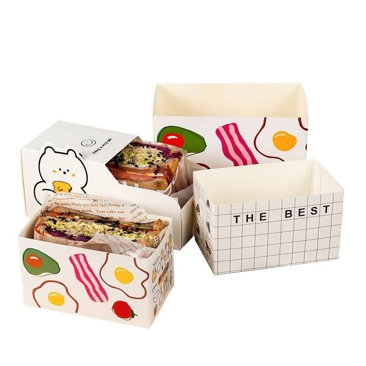 custom printed sandwiches breakfast paper box - HuaCang Packaging Company