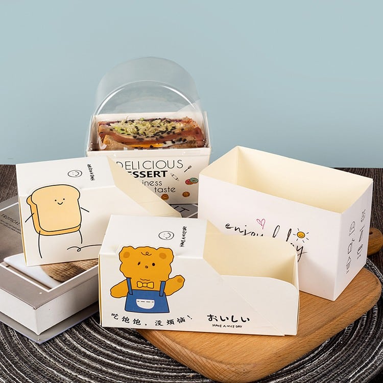 custom printed sandwiches breakfast paper box - HuaCang Packaging Company